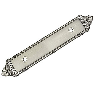Cosmas 10 Pack 9466SN Satin Nickel Cabinet Hardware Handle Pull Backplate/Back Plate - 3" Inch (76mm) Hole Centers