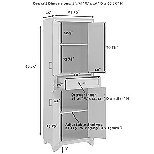 Crosley Furniture Tara Pantry, Distressed Gray
