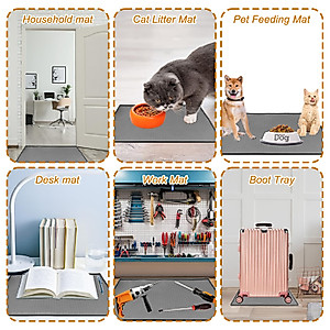 2 Pcs Silicone Ice Makers Countertop Mat Waterproof with Raised Edge Prevents Liquid Spillage, Ice Machine Countertop Mat with Non-Slip Raised Dots, Portable Mini Counter Top Ice Maker Mat,19“x12”