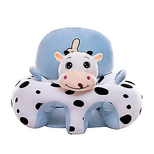 Baby Sitting Chair Cover Animal Shaped Kids Learning Sitting Chair Cover Support Sofa Infant Plush Seats Baby Sofa Seat Cover for Toddlers.(Only Cover) (D)