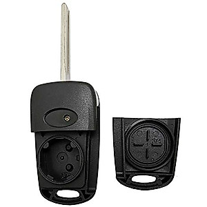 Replacement Key Fob Case Fits Kia Soul Rio Sportage 3 Buttons Key Fob Shell Flip Keyless Entry Remote Fob Cover Casing with Uncut Blade (1)