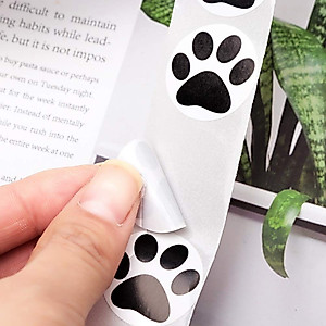 Paw Prints Stickers,(1 Inch/ 500 Stickers) Dog Puppy Paw Stickers,Paw Prints Labels,Animal Shape Wall Decal,Paw Stickers Roll for Kids,Parties, Vets, Kennels and Mailing