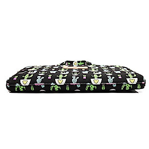 DACHEE Black Cactus Patten Canvas Laptop Shoulder Messenger Bag Case Sleeve for 14 Inch 15 Inch Laptop 15 Case Laptop Briefcase 15.6 Inch