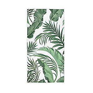 ALAZA Palm Leaf Tropical Plant Hand Towels Bathroom Towel Highly Absorbent Soft Small Bath Towel Decorative Guest Breathable Fingertip Towel for Face Gym Spa 30 X 15 Inch