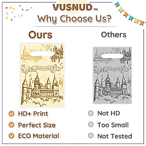 Vusnud 50Pcs Wizard Themed Candy Goodie Treat Plastic Bags for Wizard Themed Birthday Baby Shower Party Decorations