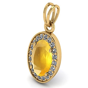 LMDPRAJAPATIS Natural 4.25 Ratti Certified Original Birthstone Yellow Sapphire Pukhraj 22K Gold Plated Beautiful Pendant
