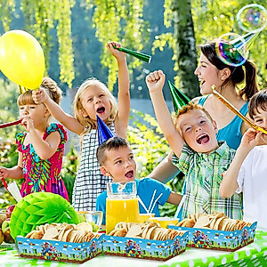 YOPENMOUNE 40PCS Super Bros Birthday Party Supplies,Super Bros Food Tray Super Bros Party Favors Paper Food Serving Tray Mario Paper Trays.6.7 x 5 x 2IN.