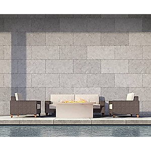 Bluegrass Living HF42181 Propane Fire Pit Table for Patio and Deck Use, MGO Construction, Includes Crystal Glass Beads and Protective Fabric Cover, 42 Inch x 20 Inch, Concrete Finish