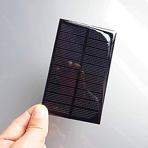 Treedix 2pcs 5V 250mA Polysilicon Solar Panel Glue Solar Cell Battery Charger DIY Solar Product Mini Small Solar Panel Module Kit Polycrystalline Silicon Encapsulated in Waterproof Resin (250mA)
