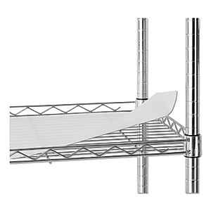 Alera ALESW322416SR 24 in. x 16 in. x 39 in. 450 lbs. Capacity 3-Shelf Wire Cart with Liners - Silver