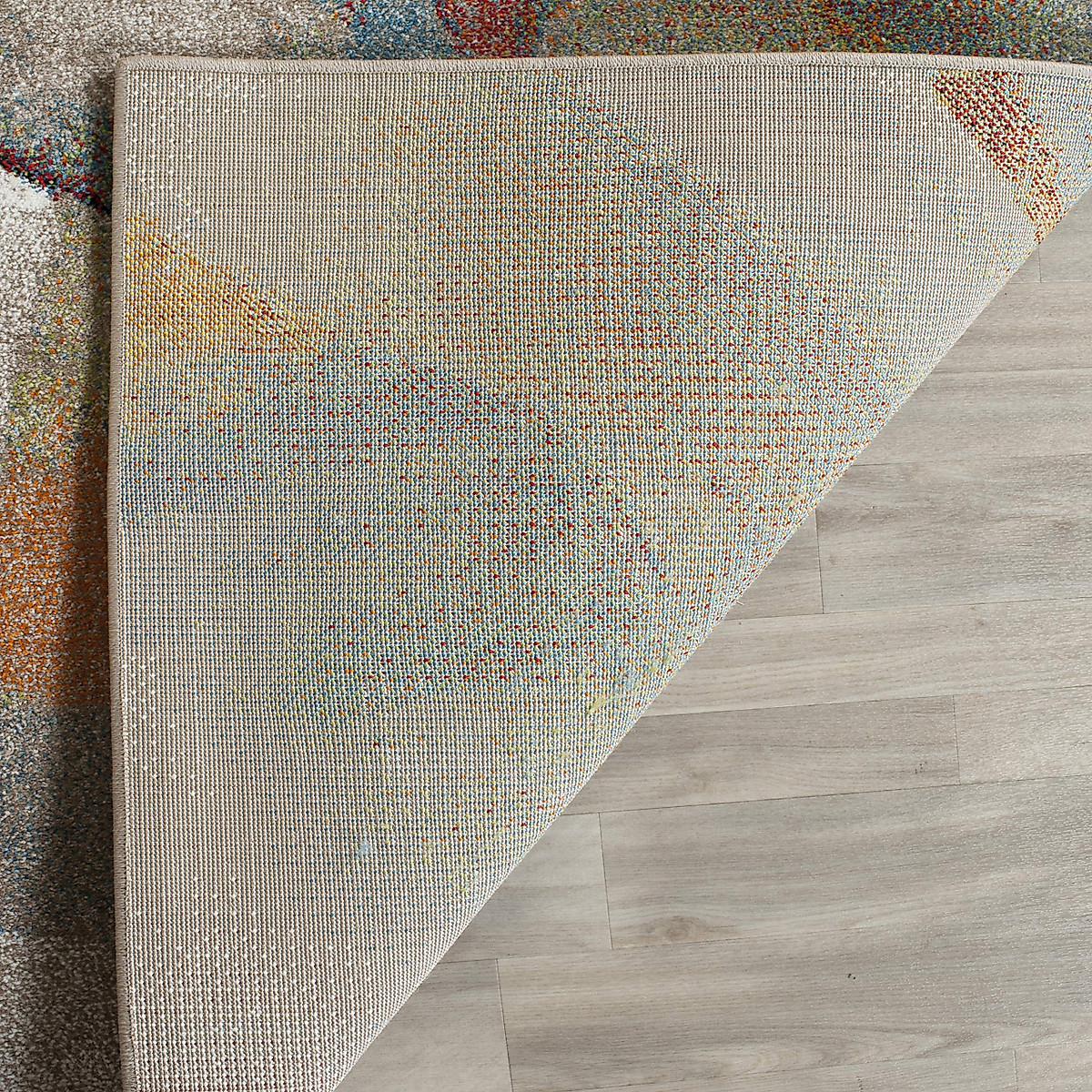 SAFAVIEH Porcello Collection 6'7" Square Grey/Multi PRL6937B Modern Abstract Non-Shedding Living Room Bedroom Dining Home Office Area Rug