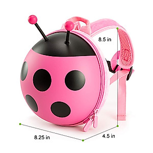 KIDDIETOTES Mini Ladybug Backpack with Safety Harness for Kids, Toddlers, and Children - Perfect for Daycare, Preschool, and Pre-K