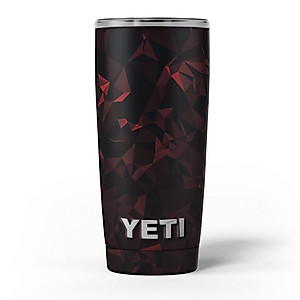 Design Skinz Dark Red Geometric V2 - Skin Decal Vinyl Wrap Kit Compatible with The Yeti Rambler Cooler Tumbler Cups