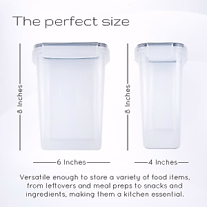 Ceybo Set of 12 Airtight Pantry Storage Containers with Snap Lids, Includes 16 Labels, 1 Marker and a Set of Measuring Spoons for Kitchen Organization (Blue)