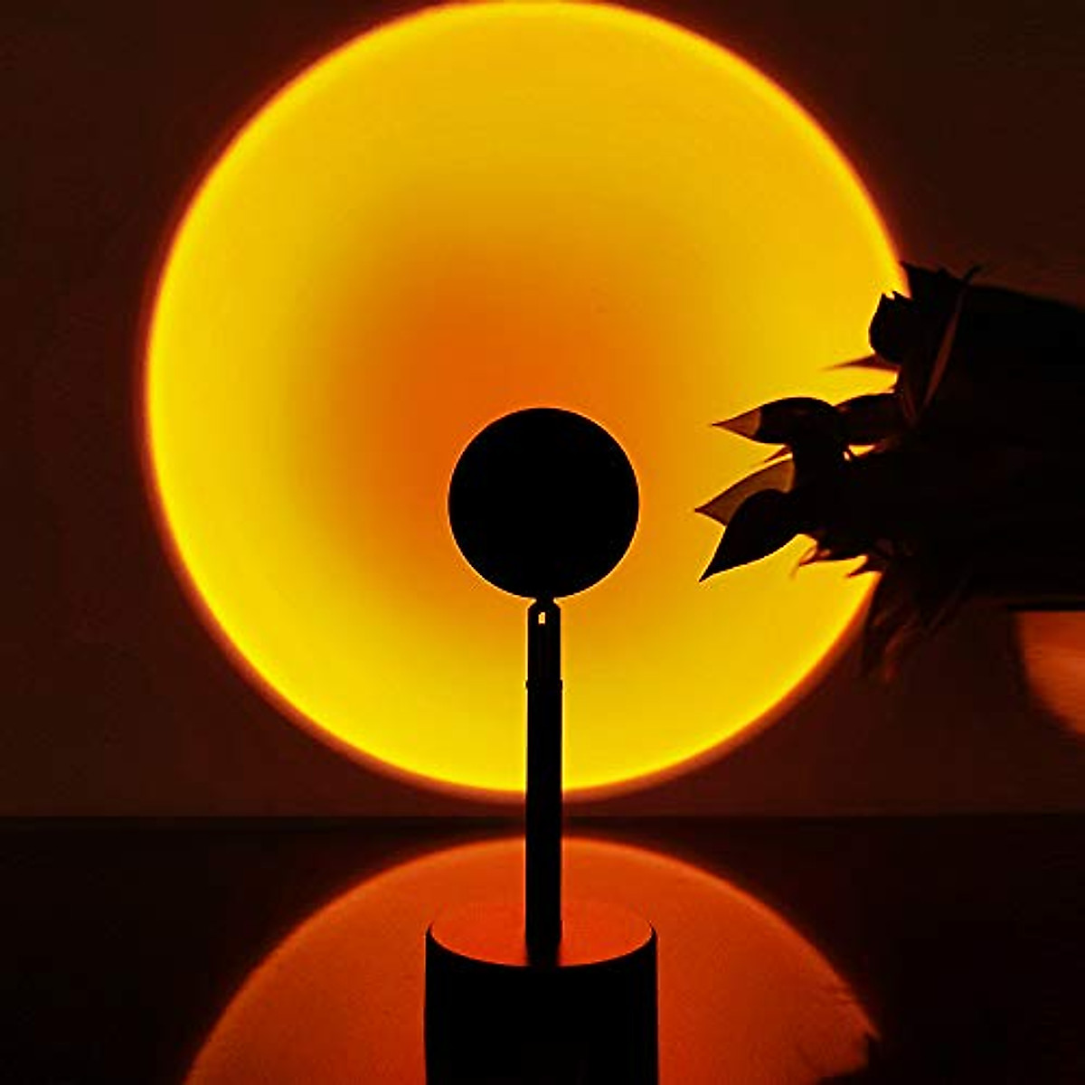 Balkwan Sunset Lamp Projection Rotation Rainbow Lamp Led Romantic Visual Led Light Network Red Light with USB Modern Floor Stand Night Light Living Room Bedroom Decor (Sunset Red)