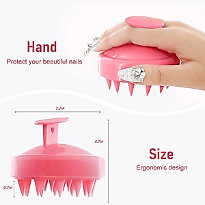 BEILAEEA Shampoo Brush Scalp Care Hair Brush & Body Brush, with Soft Silicone Scalp Massager , Scrubber for Shower, Used for Wet & Dry Use Women Men Child Dandruff Removal and Hair Growth (Pink)