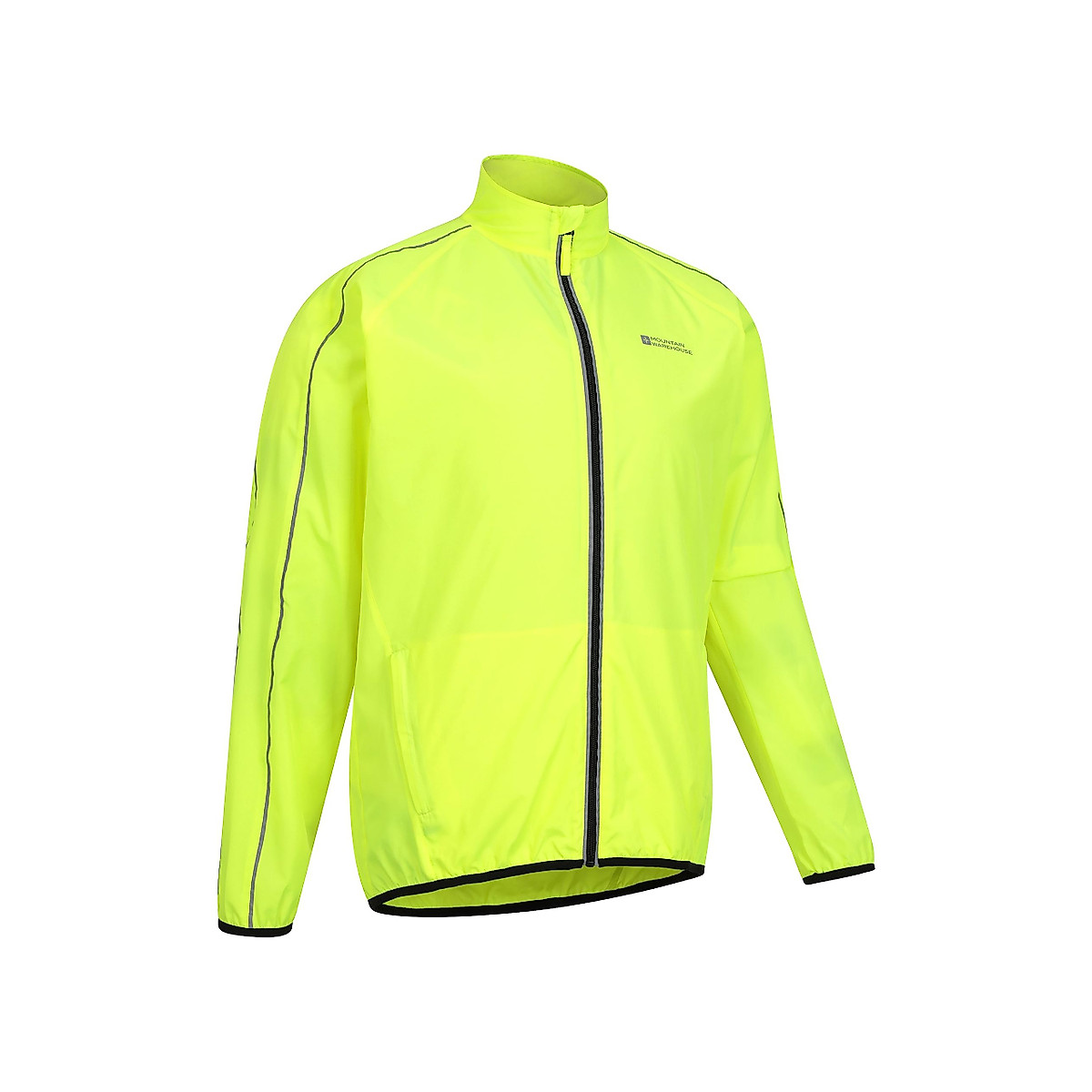 Mountain Warehouse Force Mens Reflective Water-Resistant Running Jacket Yellow Small