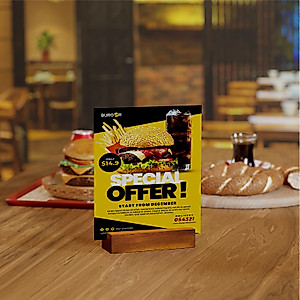 TIDITA Acacia Wood Place Card Holder 4.7x1.6x1 (20 pcs) - Wooden Acrylic Sign Holders - Table Picture Display Stands, Perfect for Table Number, Shop Cafe Home Decoration Wedding Party Events (Pack 20)