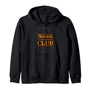 Seven Continent Club Orange Zip Hoodie