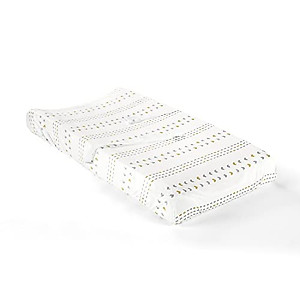 Lush Decor Baby Hygge Geo Modern Soft & Plush Changing Pad Cover, 32" x 16" x 5", Yellow