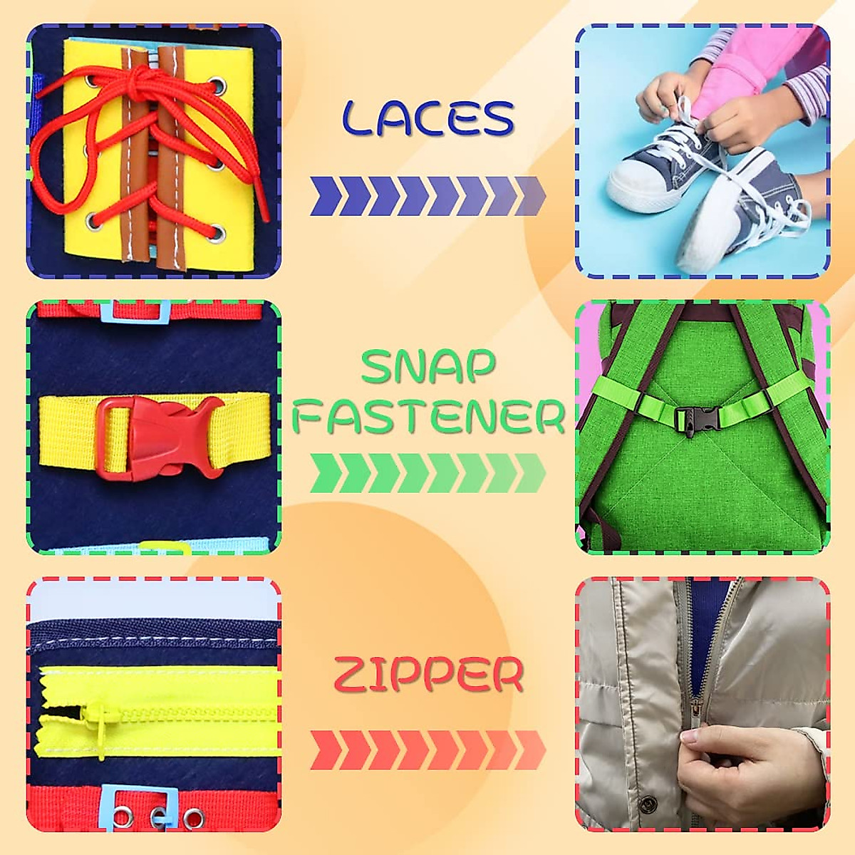 hosck Montessori Toys for 1 Year Old, Newborn Toys Education Activity Toddler Toys for Basic Skills Learning,Dress Cognition, Bag Designed Enlighten Toy for Infants, Boys and Girls