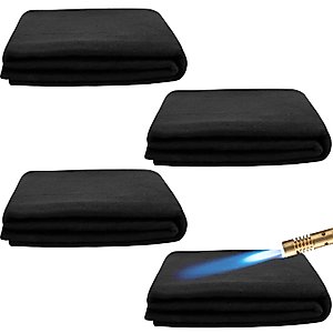 4 Pieces Carbon Felt Heat Resistant up to 1800°F Welding Blanket 36" x 36" Cuttable Flame Retardant Fabric Fireproof Blanket Carbon Fiber Fireproof Mat Fire Resistant Pad for Welders Camp Barrier