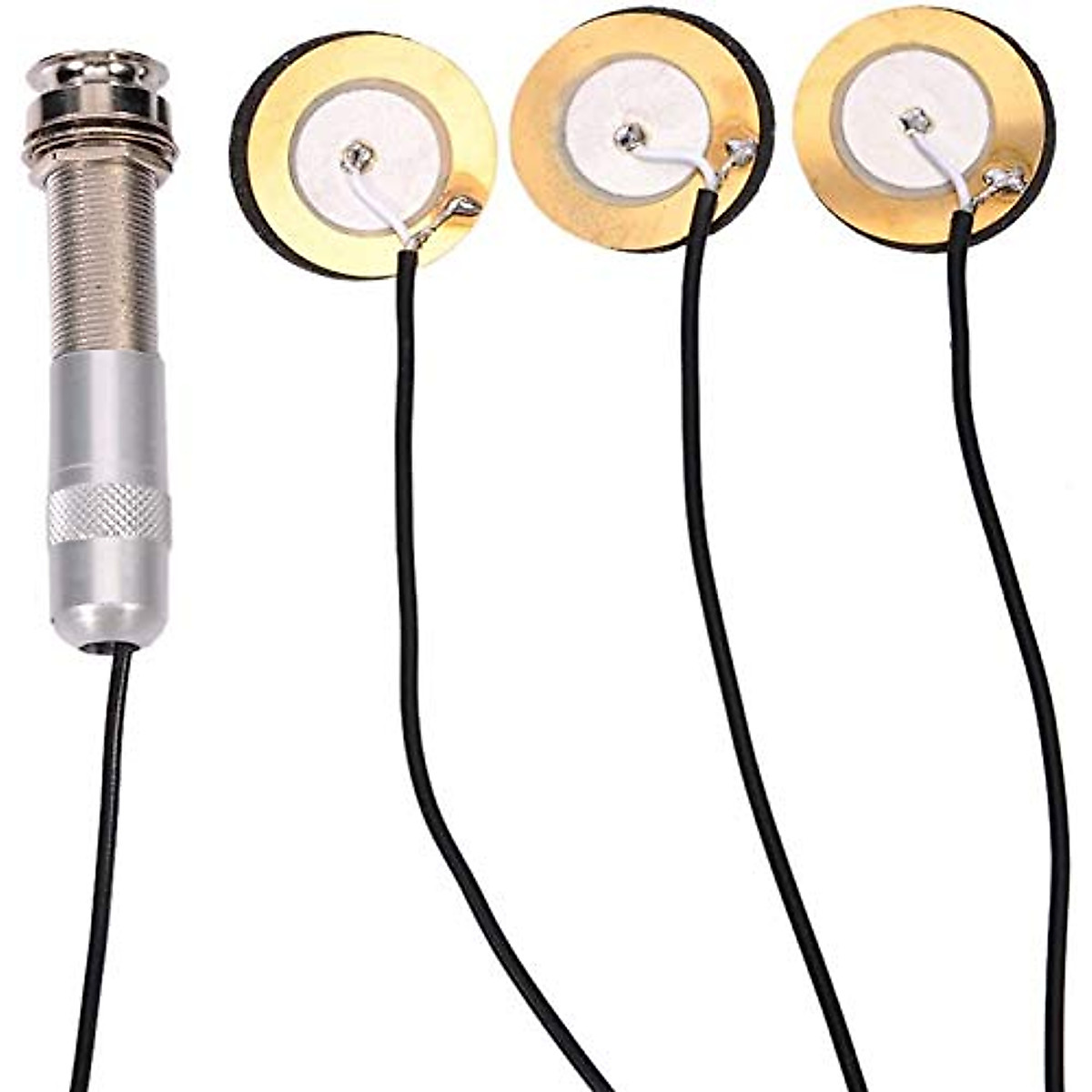 6.35mm Musical Instruments Pickups Piezo Microphone Contact 3 in 1 Self-adhesive Transducer Endpin Jack 1/4" for Guitar Violin Ukulele