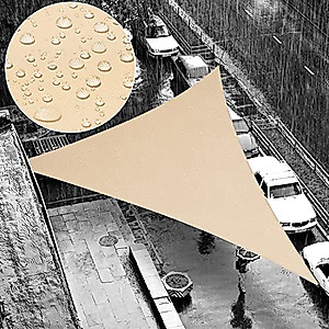 ShadeMart 12' x 12' x 12' Beige Triangle Waterproof Sun Shade Sail Canopy Awning, 95% UV Blockage & Water Resistant SMTADT12, Outdoor Backyard Patio Garden Carport - We Make Custom Size