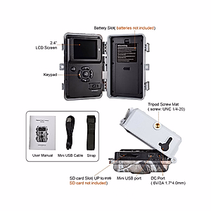 BLAZEVIDEO 2-Pack Trail Game Cameras 48MP 1296P Video No Glow Night Vision 110° Field of View Motion Activated IP66 Waterproof for Outdoor Wildlife Hunting, Animal Observation, Backyard Security