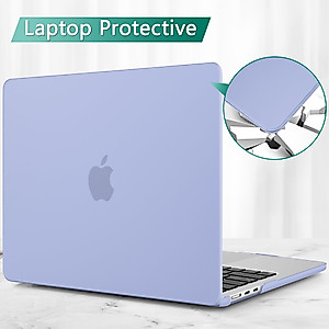 May Chen Compatible with MacBook Air 15 inch Case 2024 2023 New M3 M2 Model A3114 A2941, Protective Cover for Laptop Hard Shell with Keyboard Cover + Screen Protector - Matte Airy Blue
