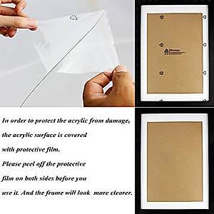 FUNTRESS Pictures Frame Collages for Diplomas Wall Hanging Poster Frame Wooden Living Room Pictures Frame with Mat (10x14 2 Pieces, Black)