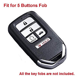 LemSa 2Pcs Keyless Entry Remote Car Smart Key Fob Outer Shell Cover Rubber Protective Case for Honda Civic Accord Pilot CR-V Pilot EX EX-L 2019 2018 2017 2016 2015 A2C81642600, Black+Pink