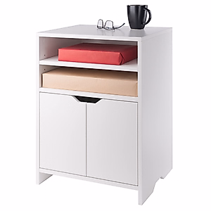 Winsome Wood Nova Storage Cabinet, 1-Drawer with Open Shelf, White