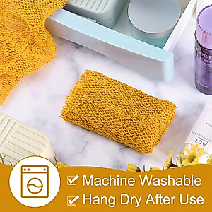 2 Pieces African Net Bath Sponge African Exfoliating Long Body Scrubber Tight Weave Beauty Skin Smoother Tower Bath Cloth Porous Stretches Back Washcloths for Daily Use or Stocking Stuffer (Yellow)