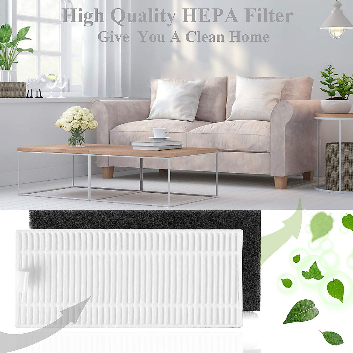 Replacement Parts Accessories Kit for Eufy RoboVac 11S, 15C, 30, 30C, 12, 35C Vacuum Filters, 10 Side Brushes, 8 Filter, 1 Pre Filter, 1 Roller Brush Guard