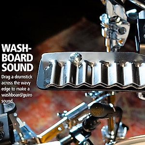 Meinl Percussion Crasher for Percussion Rigs and Drum Set, Medium Size-NOT Made in China-Guiro Style Steel Playing Surface and Standard 3/8" Eye Bolt Mount, 2-Year Warranty, Short M