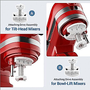 Ice Cream Attachment for Kitchenaid - 2 Quart Frozen Ice Cream & Sorbet Gelato Maker for Kitchenaid Ice Cream Maker Attachment Compatible 4.5 Qt and Larger Stand Mixers with Silicone Spatula by Cofun