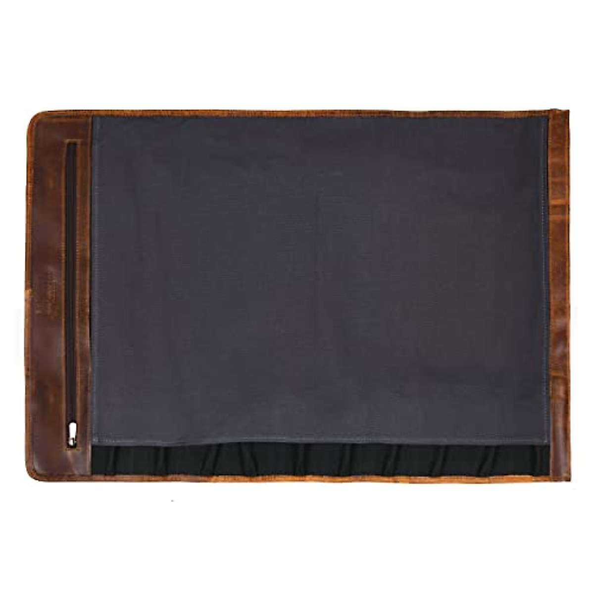 Leather Canvas Knife Roll Storage Bag Expandable 10 Pockets Detachable Shoulder Strap Travel-Friendly Chef Knife Case Roll By Aaron Leather Goods (Pittsburgh, Canvas Leather)