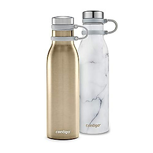 Contigo Couture Collection, 2 Pack – Contigo Stainless Steel Water Bottles, 20 oz, Marble/Champagne
