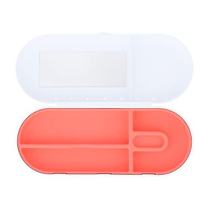 SmileKontainer Slimline Retainer Case: Compact Dental Travel Case for Aligners, Toothbrush and Accessories - Built-in Mirror for Easy Insertion Anywhere - Compatible with All Clear Aligners