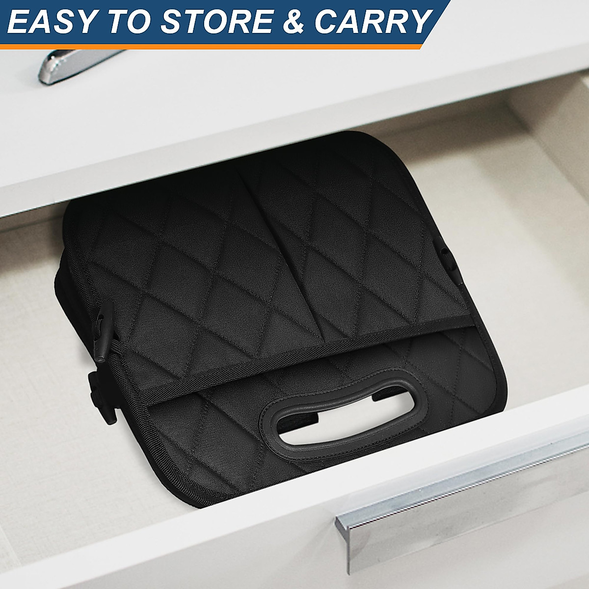 Deosk Trunk Organizer for Car, Collapsible Car Organziers and Storage with 6 Pockets, 50L Multi-Compartment Car Trunk Organzier, Car Accessories for Women/Men - Black Standard WXAG-0034