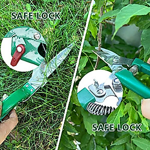 KENNEDICH Garden Tools Set，Stainless Steel Garden Planting Tools Kit with Green Carrying Case, Ideal Gardening Gift (10 PCS )