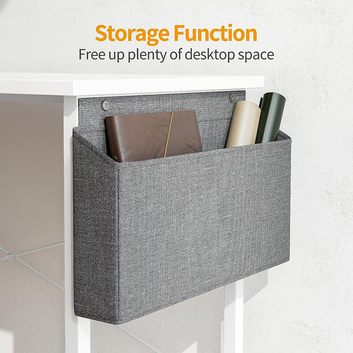 CubiCubi L Shaped Gaming Desk, 47.2 inch Computer Corner Desk with Monitor Shelf for Home Office Study Writing Workstation, White