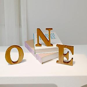 Small Wooden ONE Letters for Rustic 1st Birthday Decorations Wood ONE Sign Table Centerpieces Gender Neutral First Birthday Party Supplies