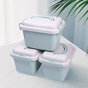 Naivees 4 Pack Storage Latch Bins with Lids/Handle, Plastic Storage Containers