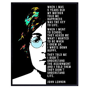 Quote Wall Decor Print - Funny Inspirational 8x10 Home Art for Bedroom, Living Room, Office, Apartment - Unique Gift for 60s, 70s Music Fans