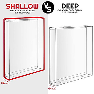 EVORETRO Action Figure Protective Display Case for 3.75 inches Star Wars, Marvel Legends & GI Joe Carded Toy Figurine - 10 Pack - Clear Thick PET Plastic Case Protector - Shallow, 30MM