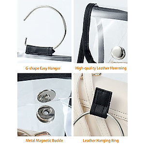 Holgosiu Handbag Dust Bag Clear Handbag Storage Transparent Handbag Organizer Clear Purse Storage Organizer Anti-dust Storage Bag for Closet PVC Handbag Dust Cover Clear Hanging Shelves, 3 Sizes