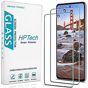 HPTech [2-Pack] Tempered Glass for Samsung Galaxy A52/ A52 5G Screen Protector, Support Fingerprint Reader, Easy to Install, Bubble Free, Case Friendly