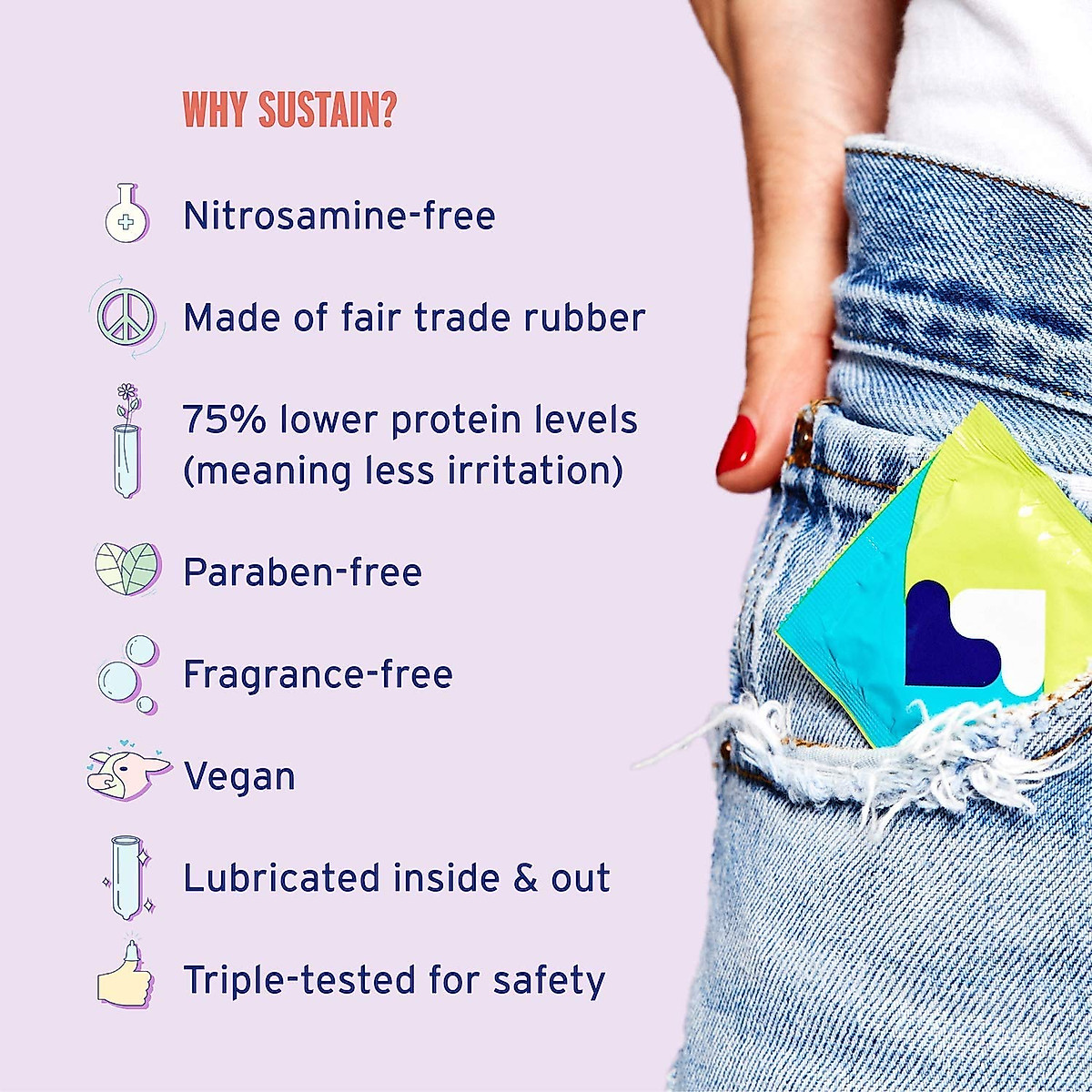 Sustain, Condom Ultra Thin Latex, 10 Count